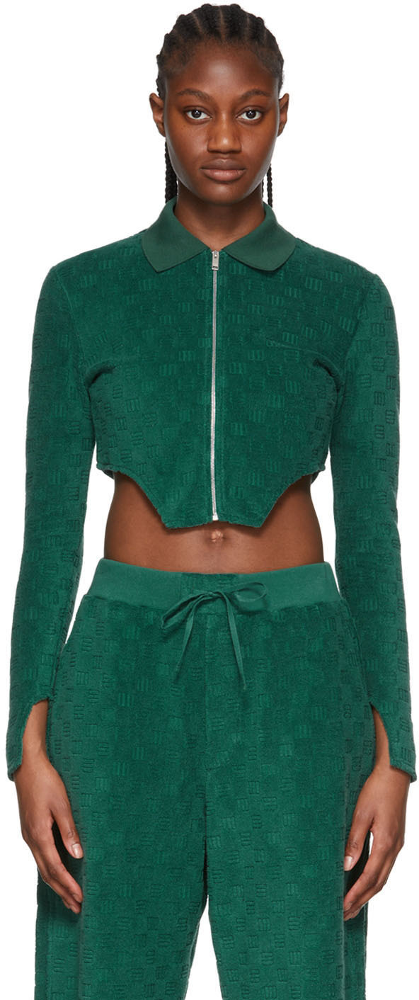 AMBUSH Green Cotton Zip-Up Sweater Ambush