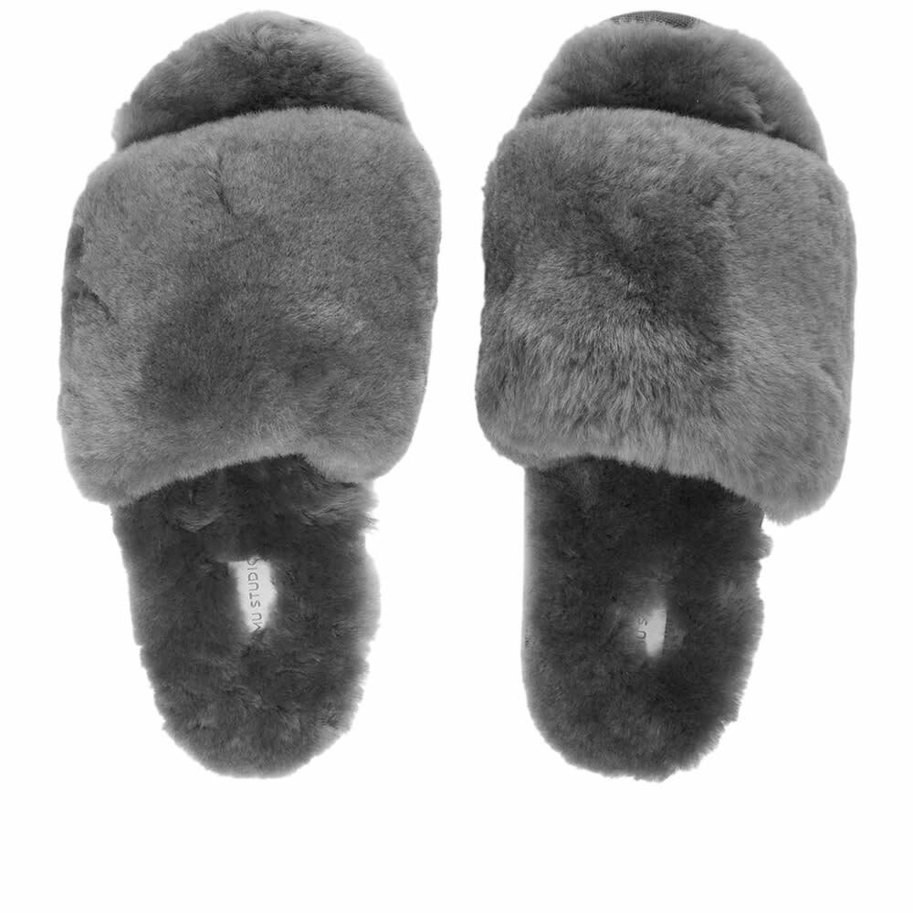 Mamu Studios Women's Sheepskin Sliders in Dark Grey Mamu Studios