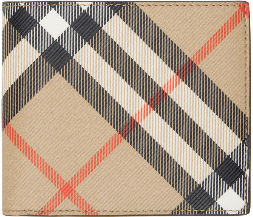 Burberry Tan Check Bifold Wallet Burberry