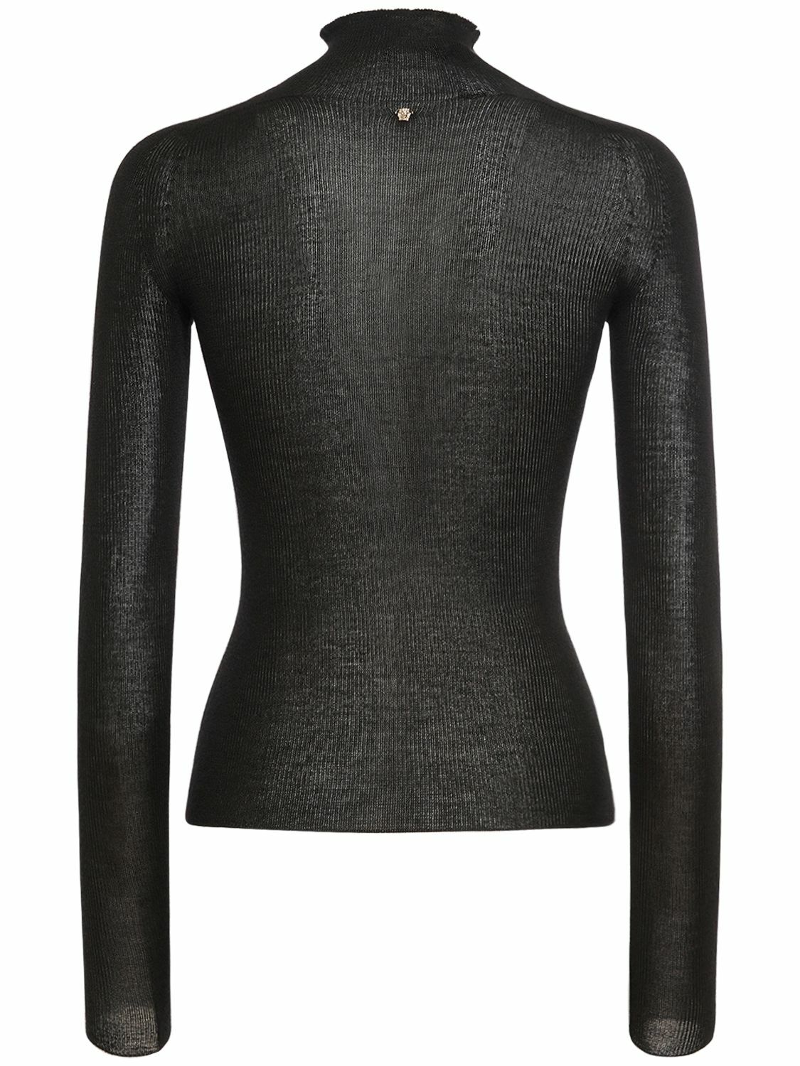 VERSACE - Seamless Rib Knit Turtleneck Sweater Versace