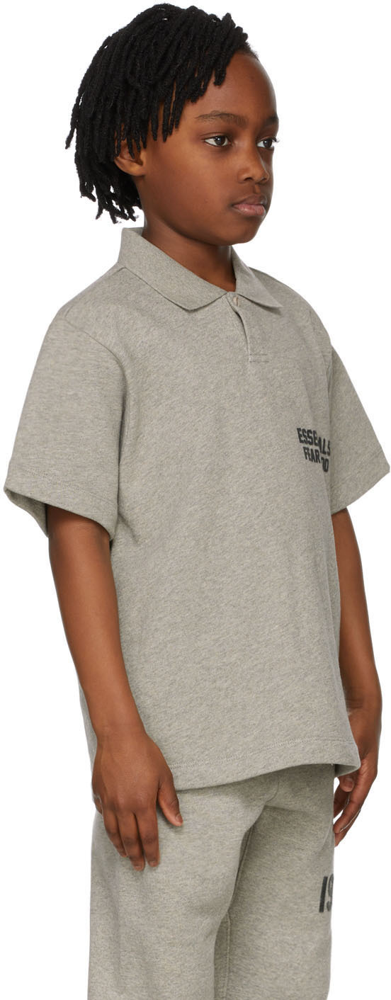 Essentials Kids Grey French Terry Polo Essentials