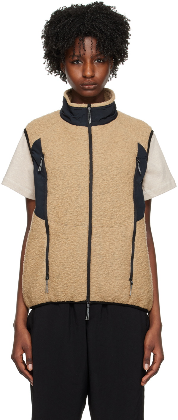 ROA Beige Polar Zip-Up Vest ROA