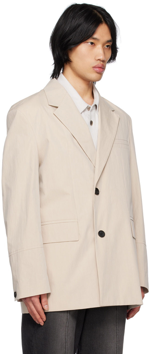 Solid Homme Beige Oversized Blazer Solid Homme