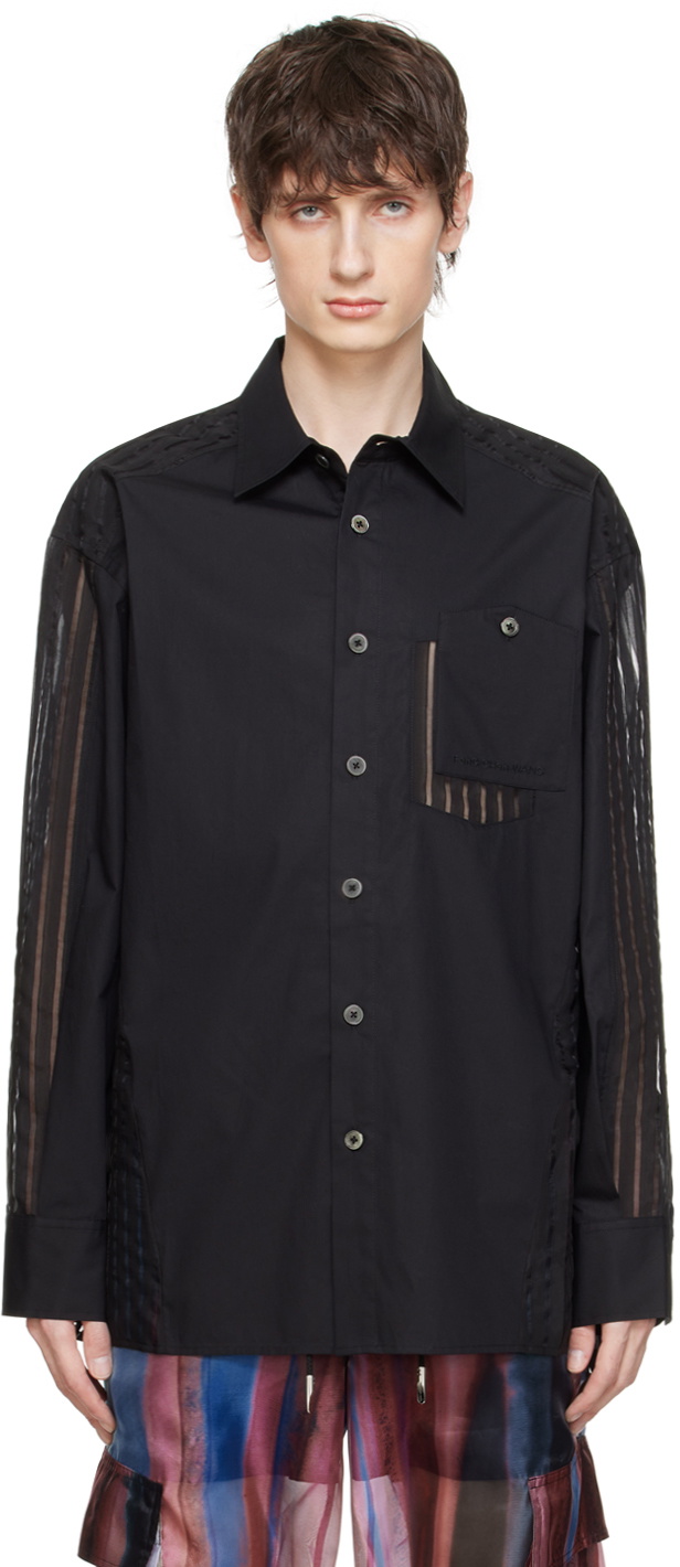 Feng Chen Wang Black Paneled Shirt Feng Chen Wang