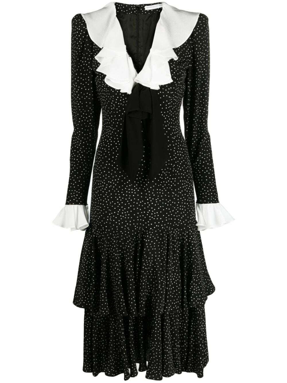 ALESSANDRA RICH - Polka Dot Silk Long Dress Alessandra Rich