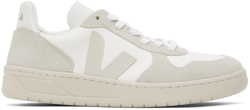 VEJA Beige & White V-10 B-Mesh Sneakers VEJA