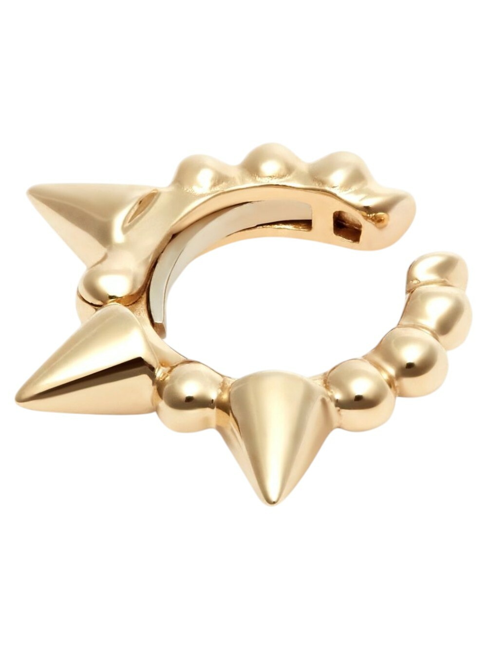 MARIA TASH 14K Yellow Gold Granulated Triple Short Spike Ear Cuff Maria ...