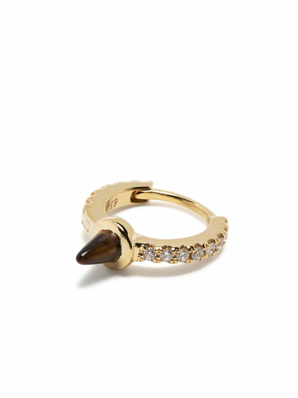 MARIA TASH 18K Yellow Gold Eternity Spike Diamond And Tiger's Eye ...