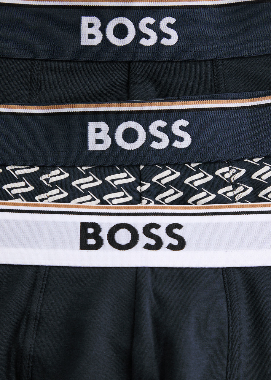Boss Power Stretch-cotton Boxer Briefs set of Three Black BOSS