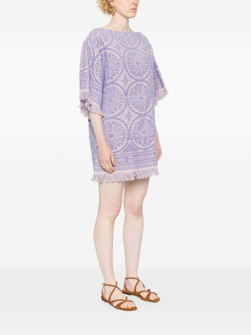 ZIMMERMANN Pink Floral-Jacquard Towel Dress Zimmermann