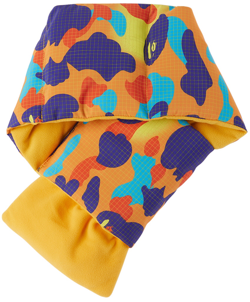 BAPE Kids Yellow Grid Scarf A Bathing Ape