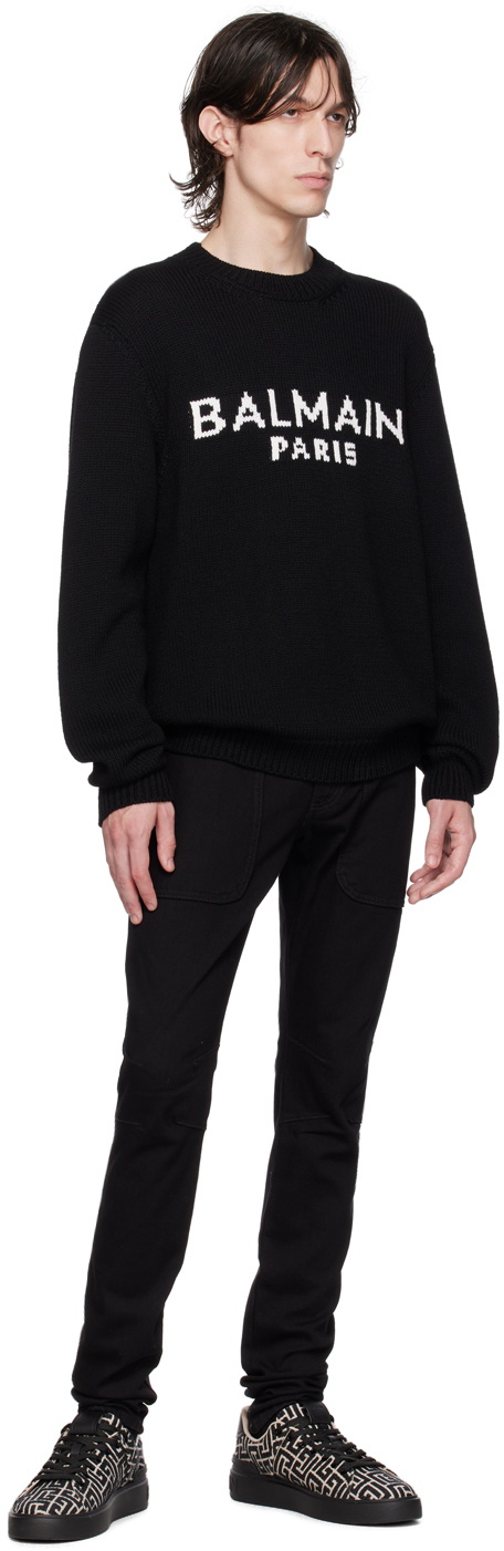 Balmain Black Jacquard Sweater Balmain