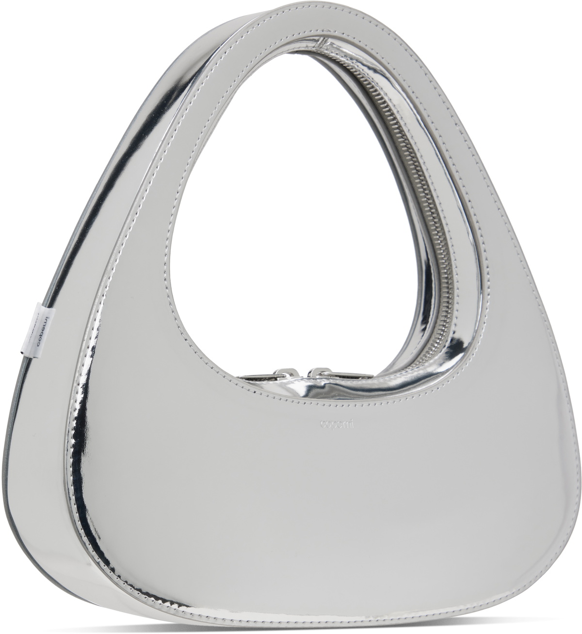 Coperni Silver Mirrored Baguette Swipe Bag Coperni