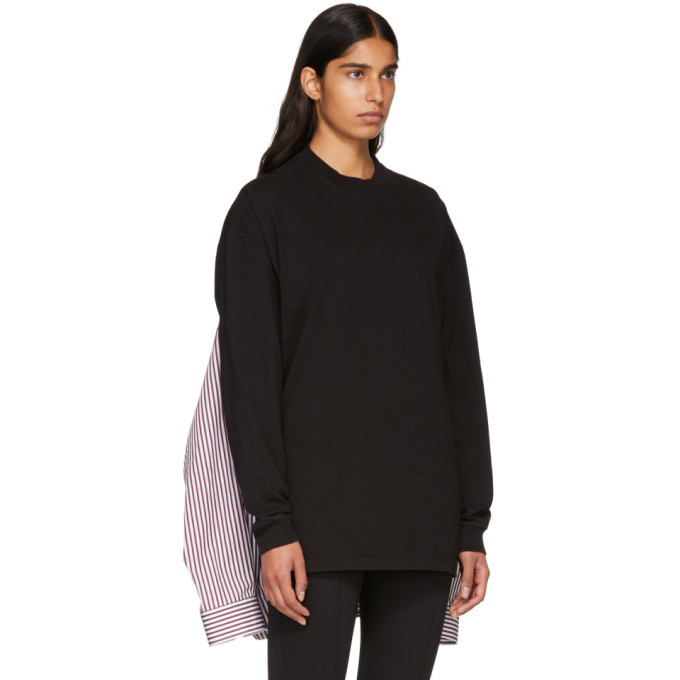 Balenciaga Red and White Stripe Combi Collar Shirt Balenciaga