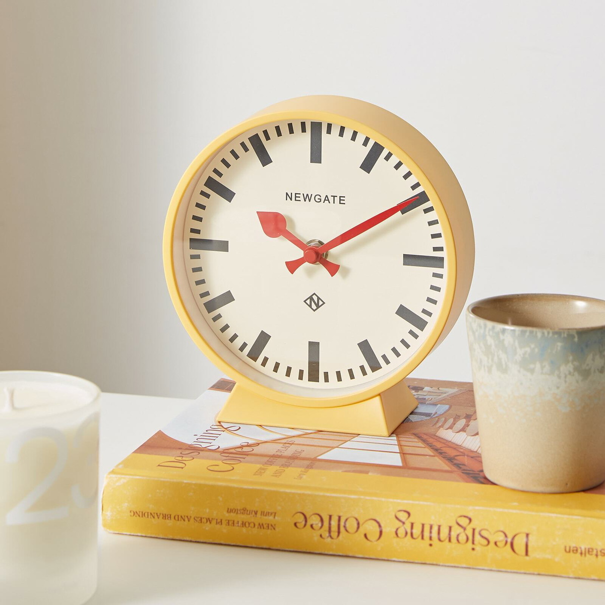 Newgate Clocks M Mantel Railway Clock in Yellow Newgate Clocks