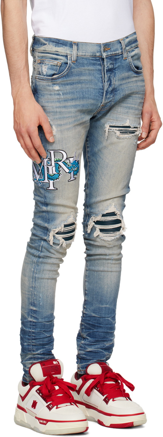 AMIRI Blue MX1 Embroidered Jeans Amiri