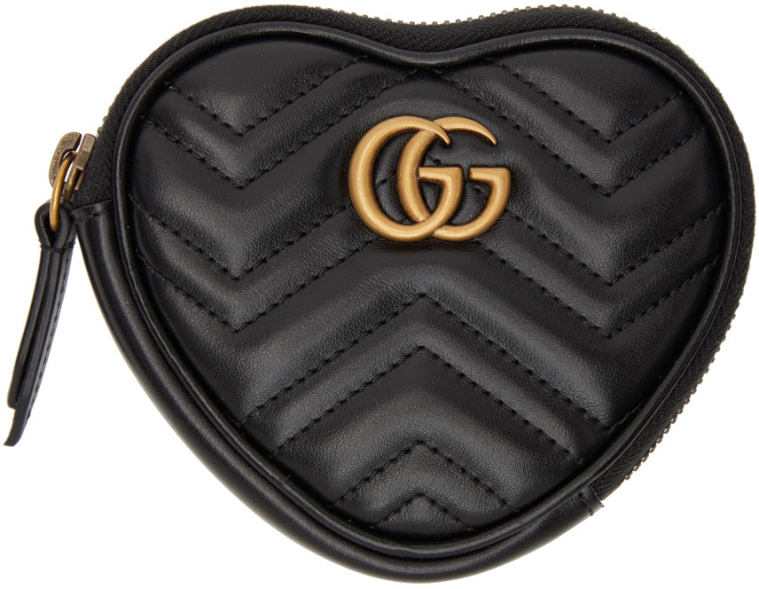Gucci Black GG Marmont Coin Pouch Gucci