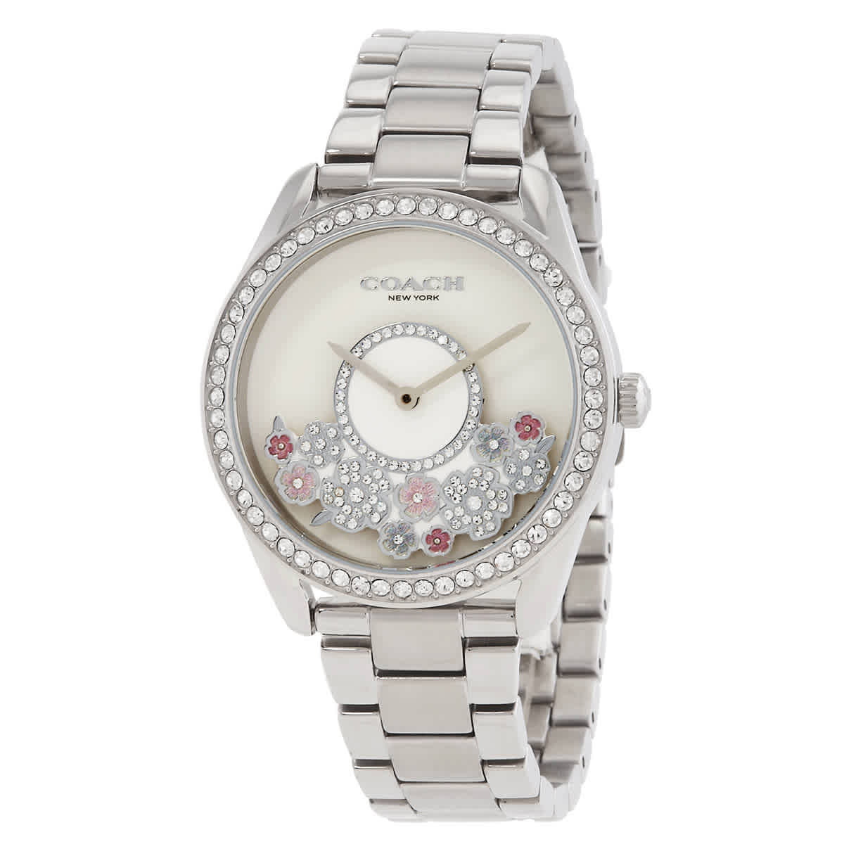 Coach Preston Quartz Crystal White Sunray Ladies Watch 14503775 Coach