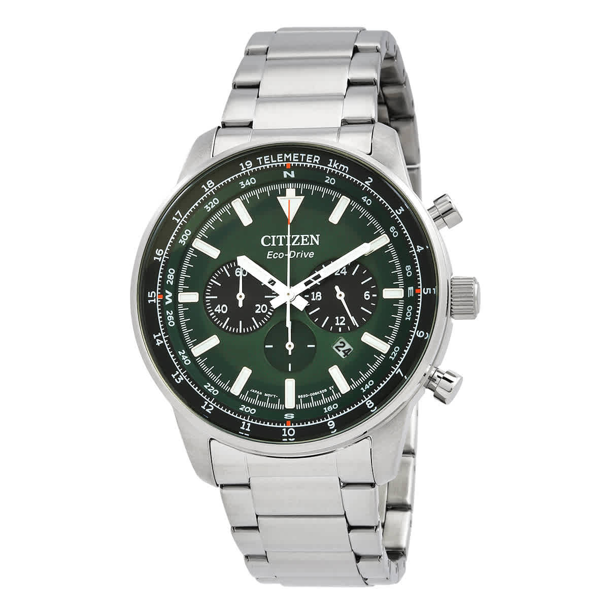Citizen Chronograph Eco-Drive Green Dial Mens Watch CA4500-91X Citizen