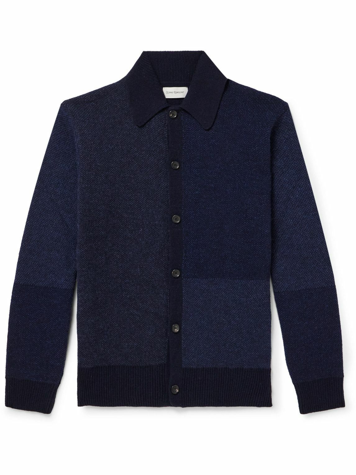 Oliver Spencer - Britten Patchwork Wool Cardigan - Blue Oliver Spencer
