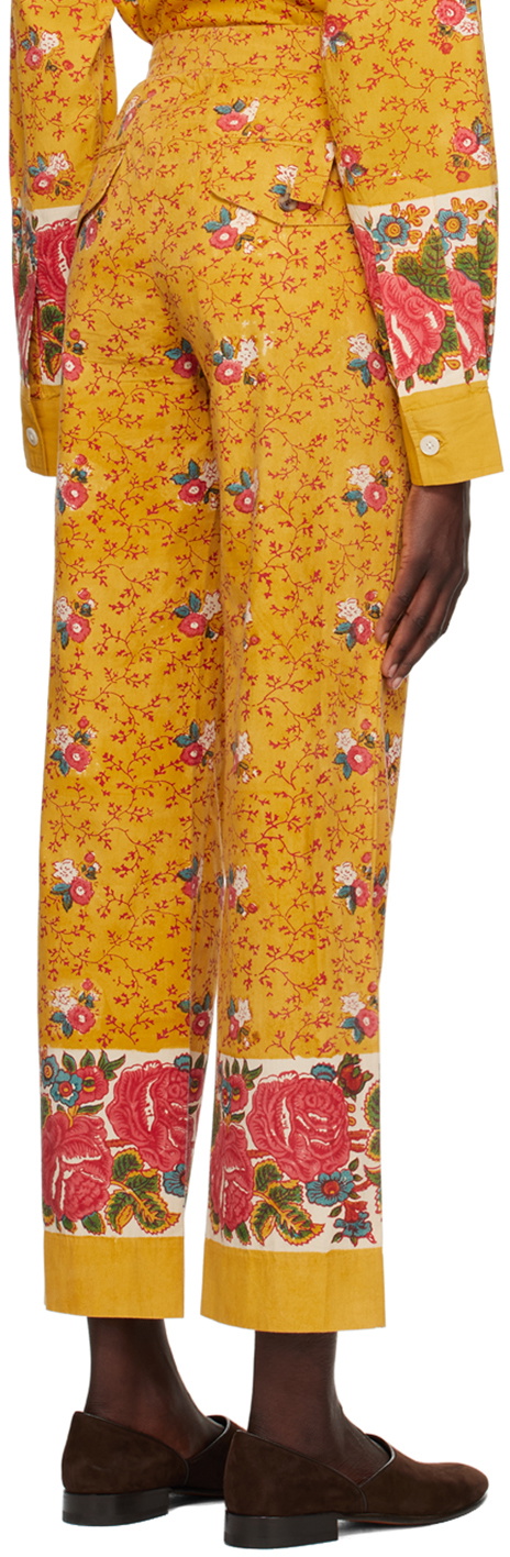 Bode Yellow Blooming Border Trousers Bode