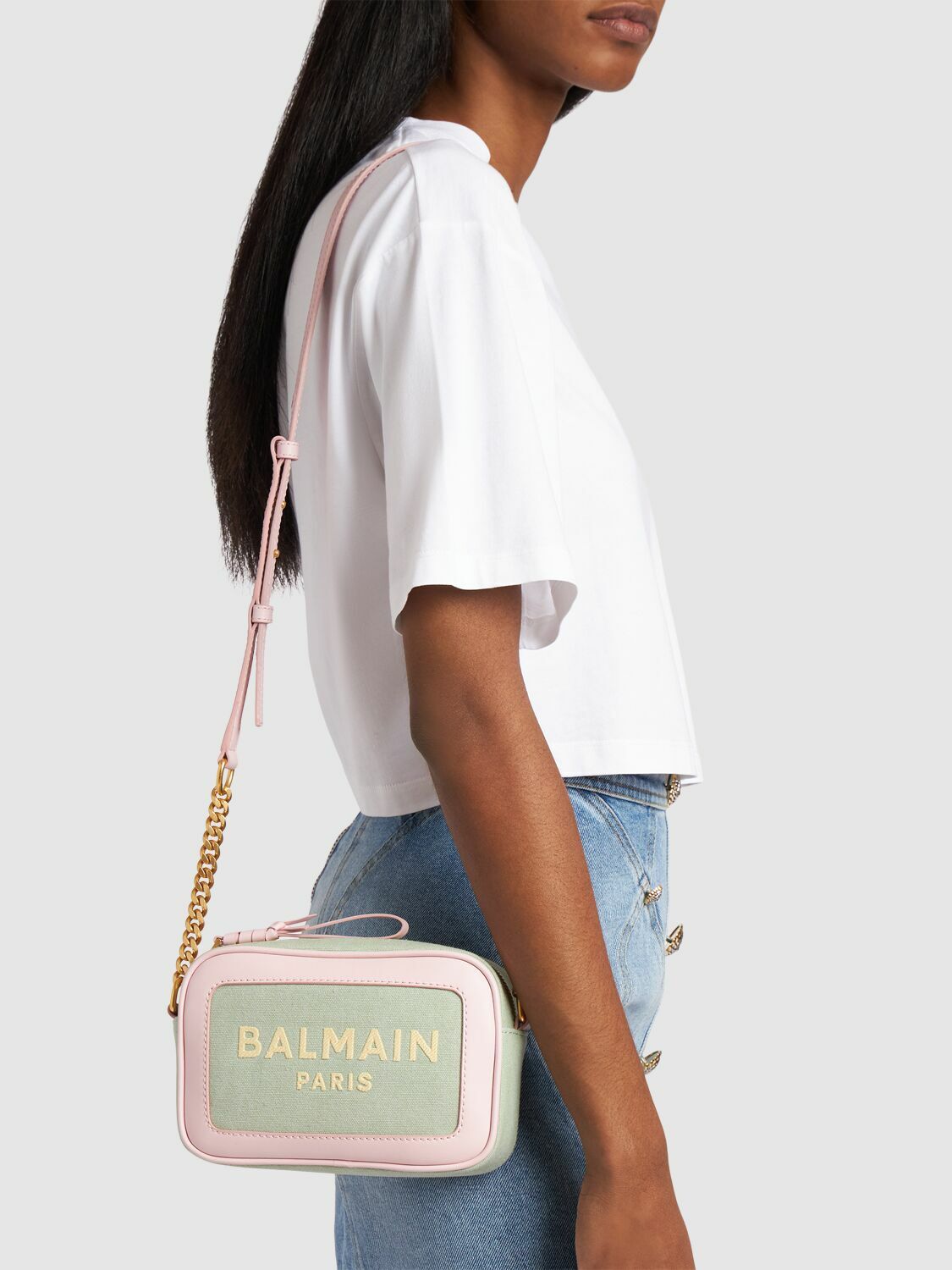 BALMAIN B-army Logo Canvas Camera Bag Balmain