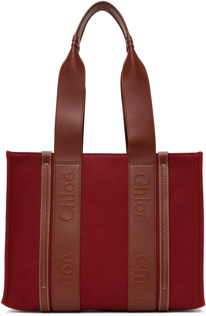 Chloé Red Medium Woody Tote Chloe