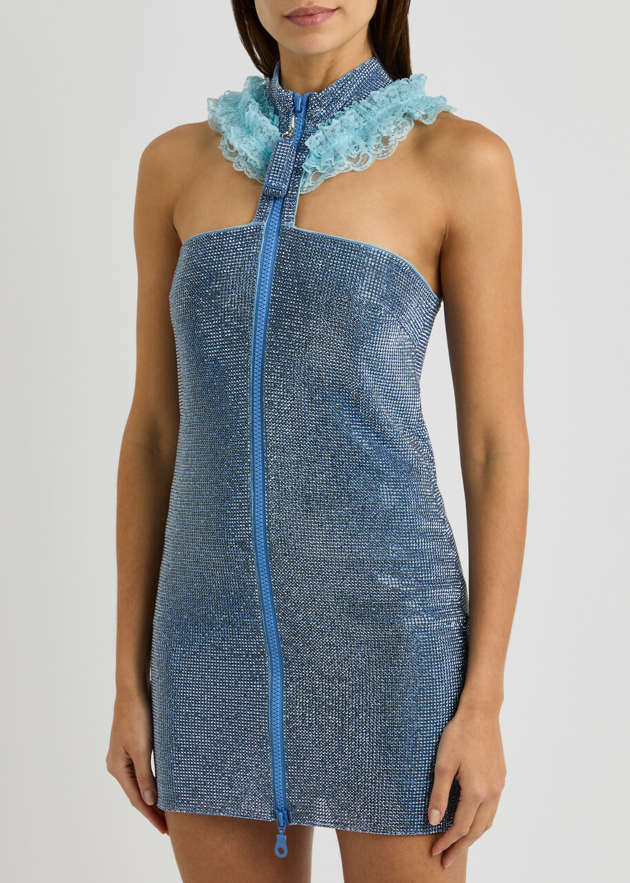 Self-portrait X Christopher Kane Crystal-embellished Chainmail Mini ...