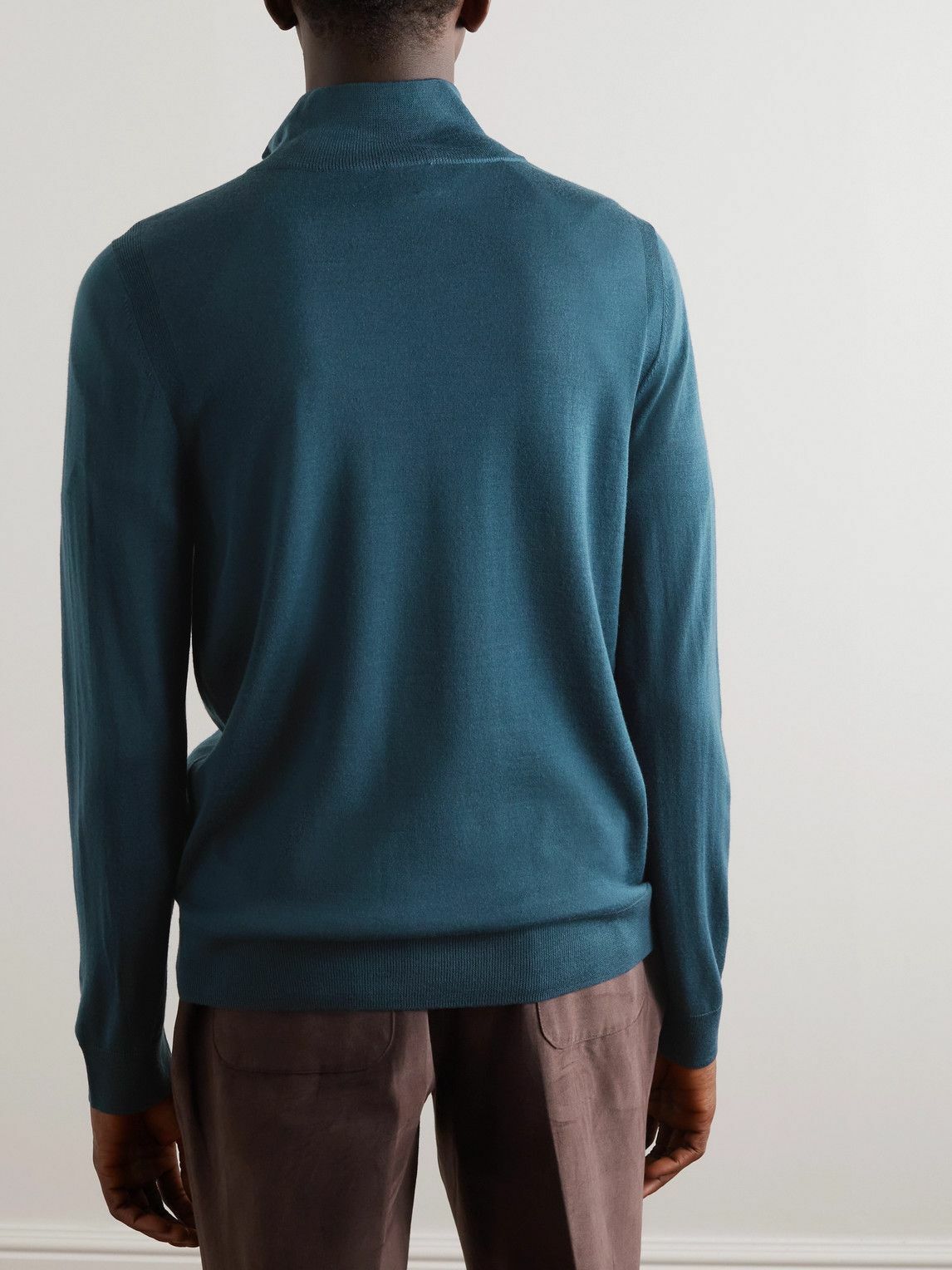 Paul Smith - Slim-Fit Merino Wool Half-Zip Sweater - Blue Paul Smith