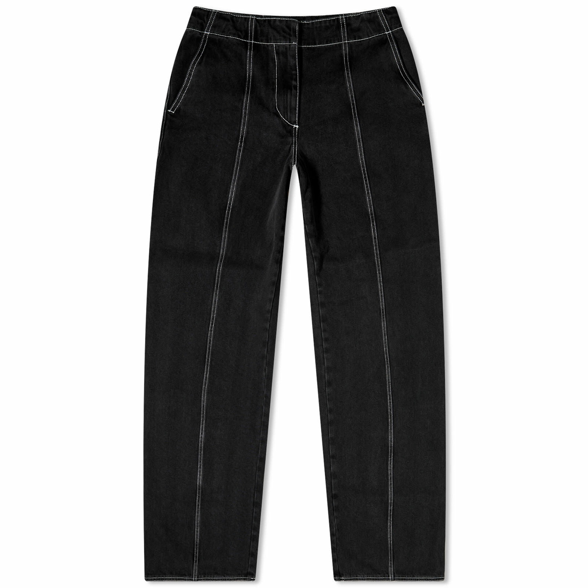 Sunnei Women's Wide Leg Jump Pant in Washed Black Denim Sunnei