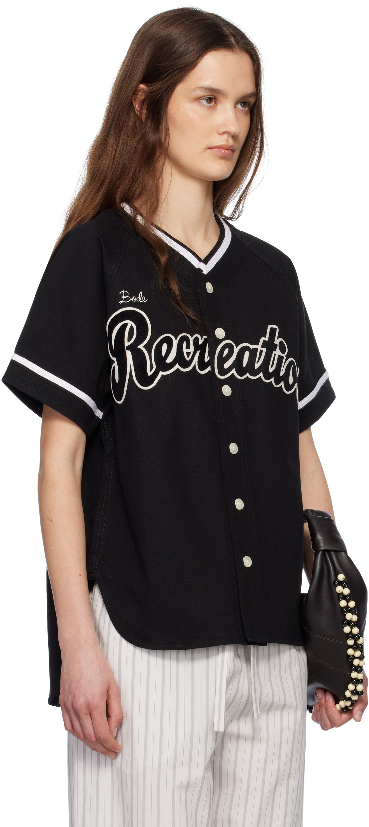 Bode Black Baseball Shirt Bode