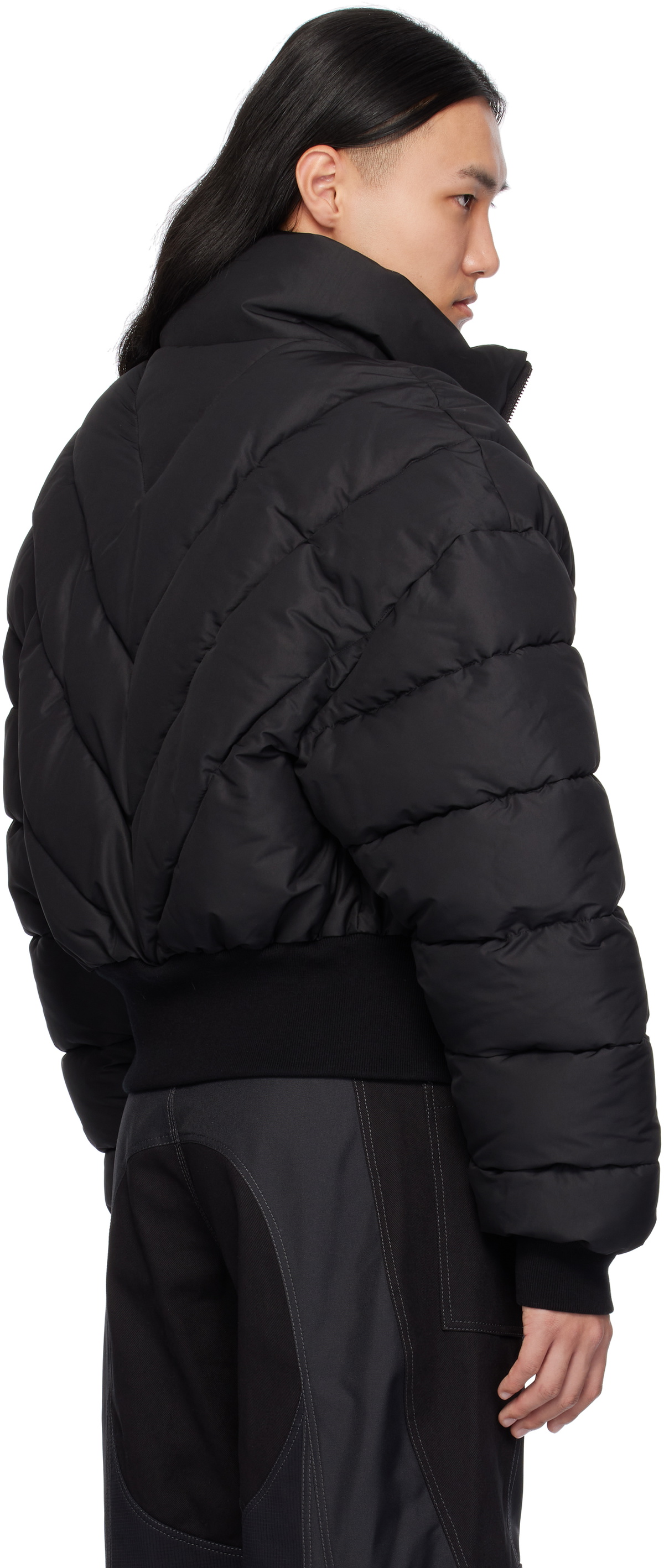 Mugler Black Padded Bomber Jacket Mugler