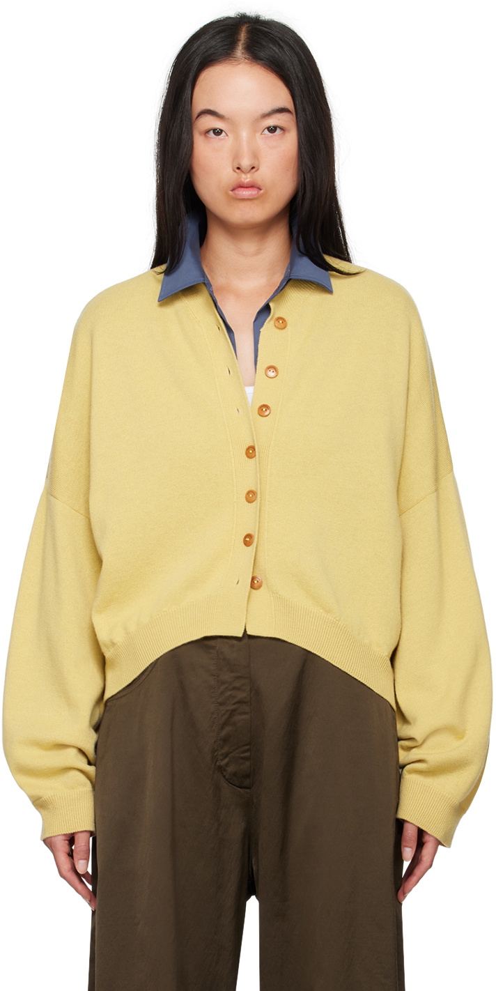 Cordera Yellow Merino Wool Cardigan CORDERA