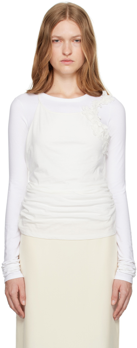 COLLEEN ALLEN SSENSE Exclusive White Draped T-shirt COLLEEN ALLEN
