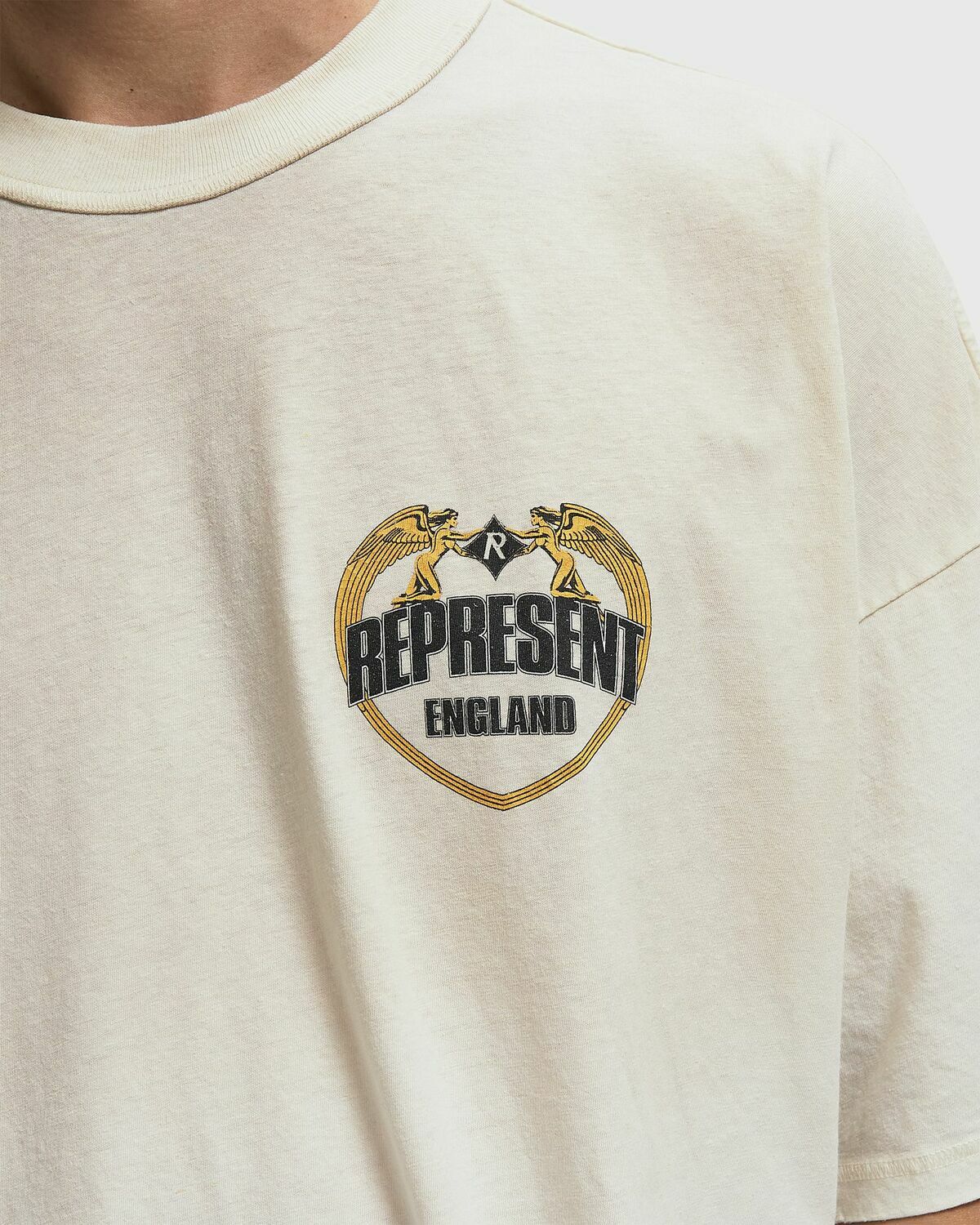 Represent Angel Border T-Shirt White Mens Shortsleefe Represent