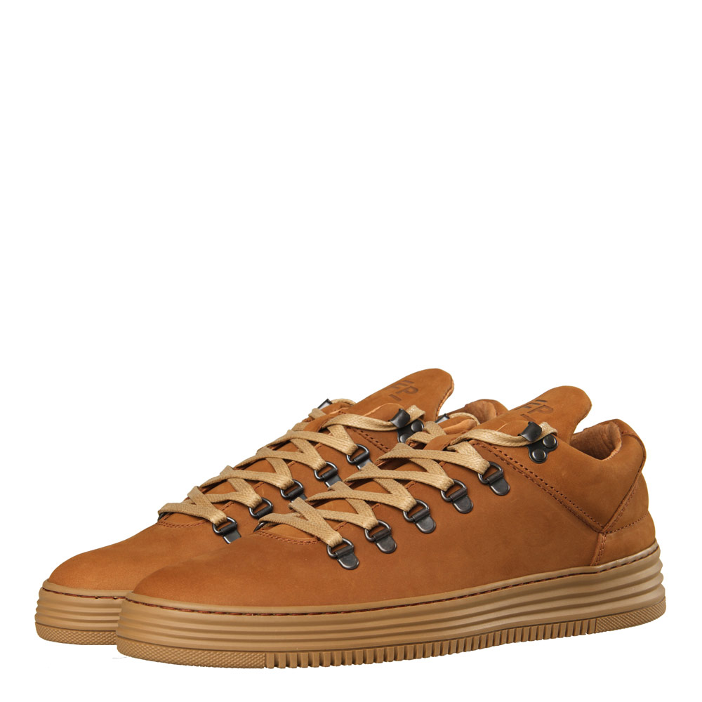 Mountain Cut Leather Trainers - Tan Filling Pieces