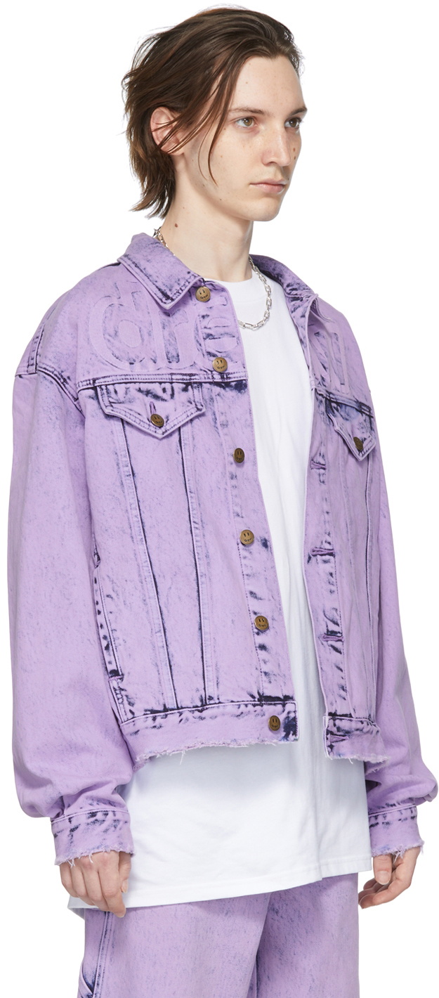 drew house SSENSE Exclusive Purple Secret Trucker Denim Jacket drew house