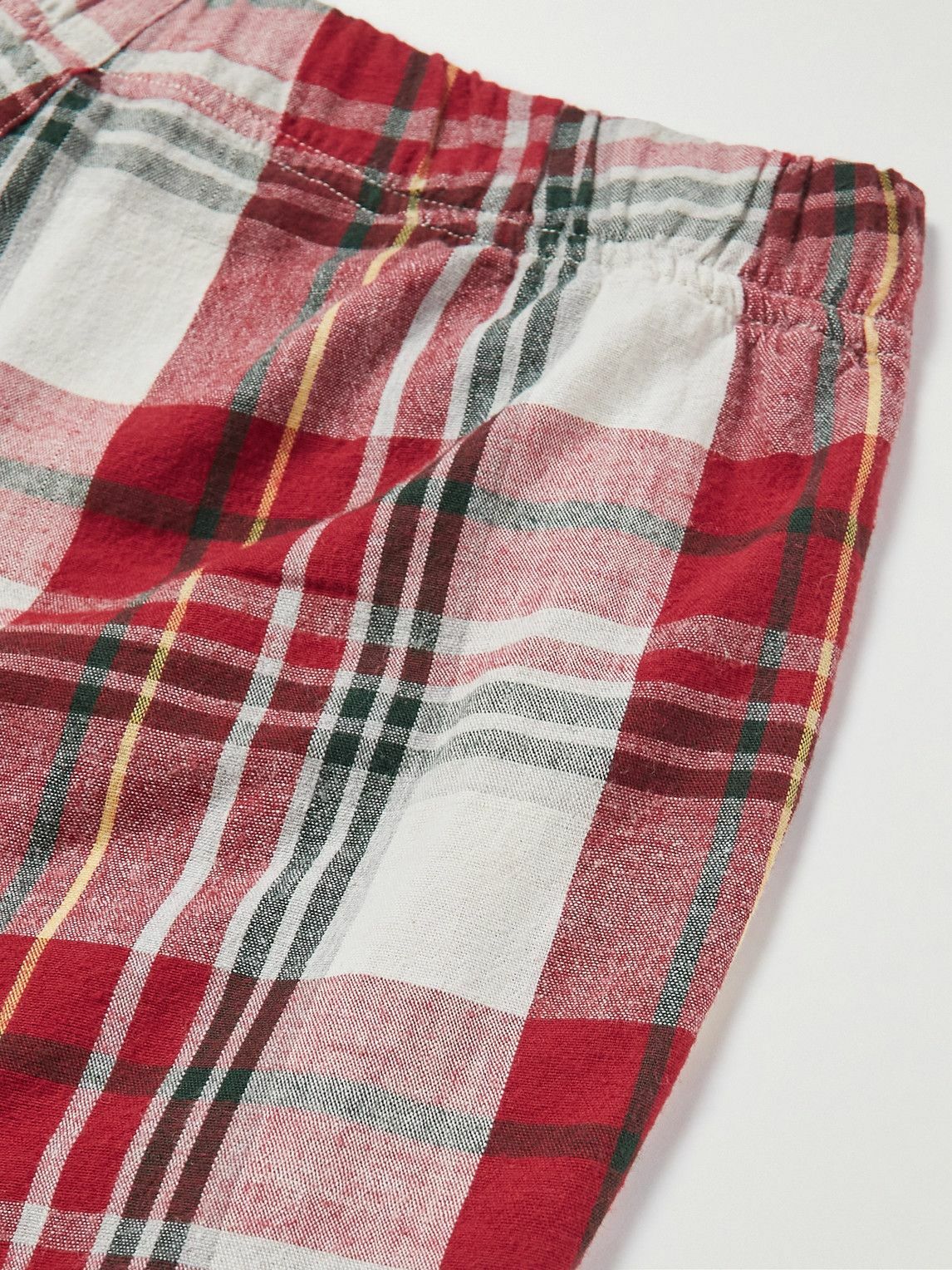 Original Madras - Checked Cotton Pyjama Shorts - Red