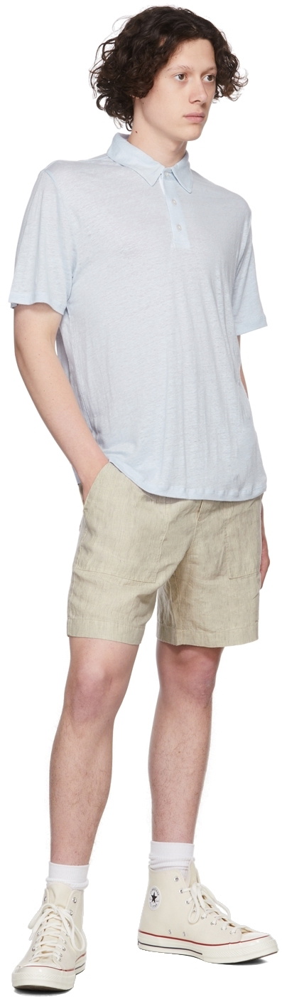 Vince Blue Linen Polo Vince