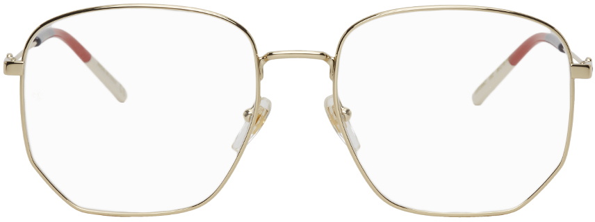 Gucci Gold Rounded Square Glasses Gucci