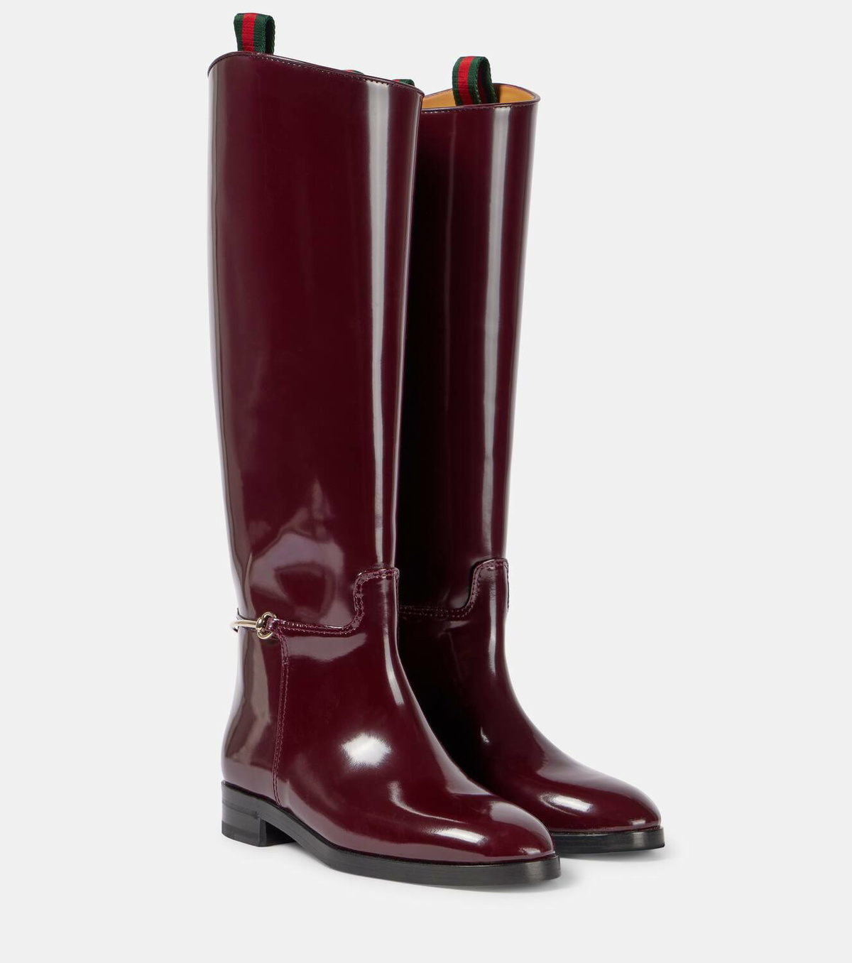 Gucci Horsebit patent leather knee-high boots Gucci