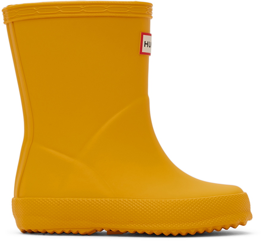 Hunter Kids Yellow First Classic Little Kids Rain Boots Hunter