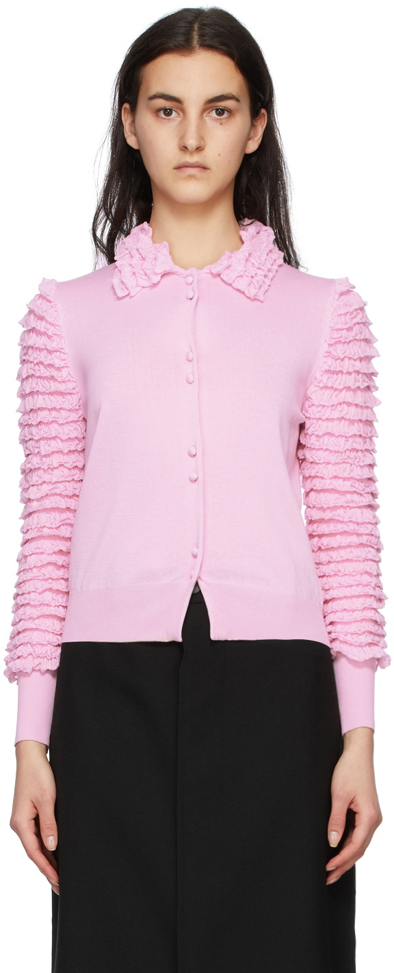 Moschino Pink Ruffle Sleeve Cardigan Moschino