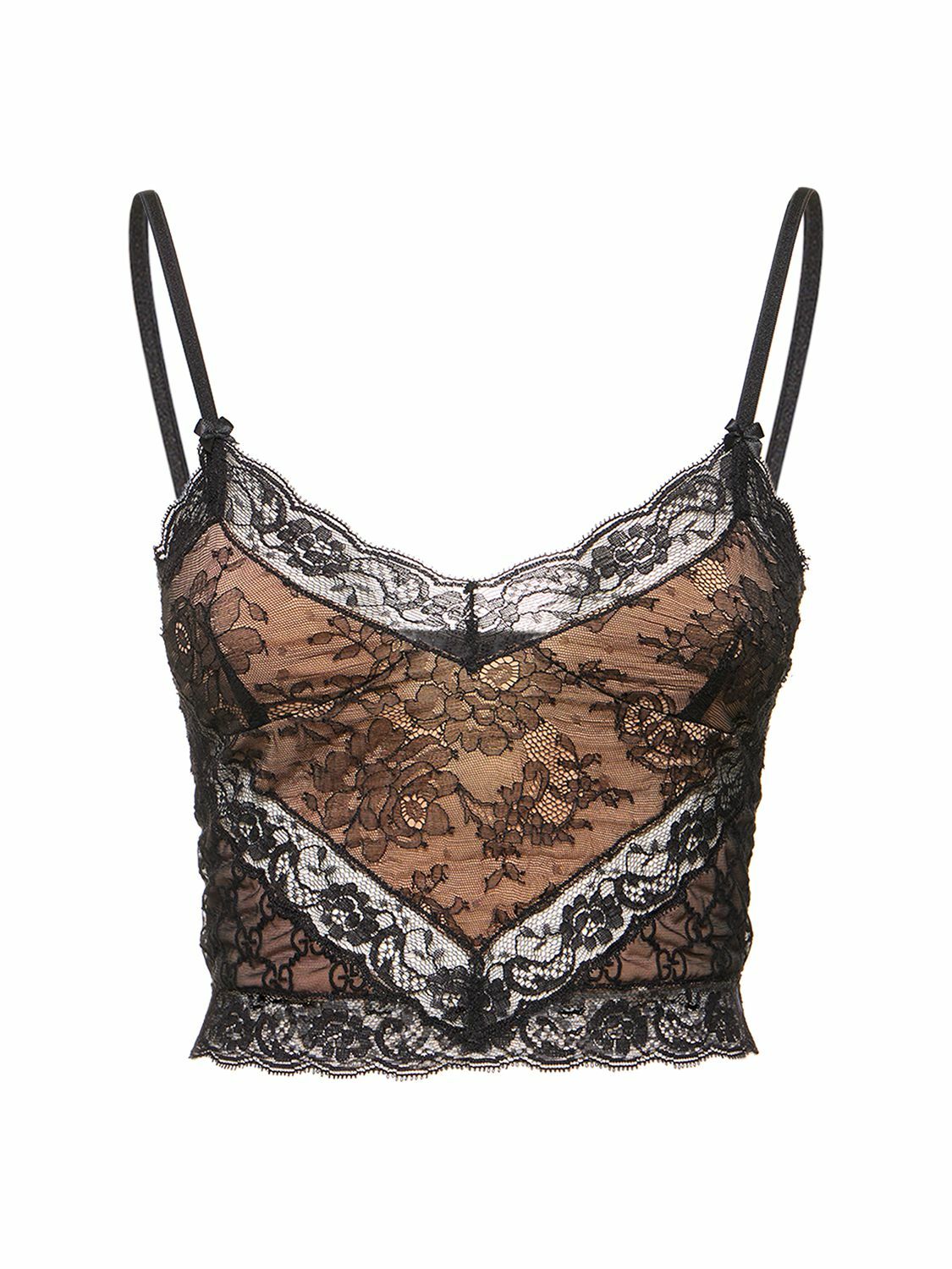 GUCCI - Gg Stretch Lace Top Gucci