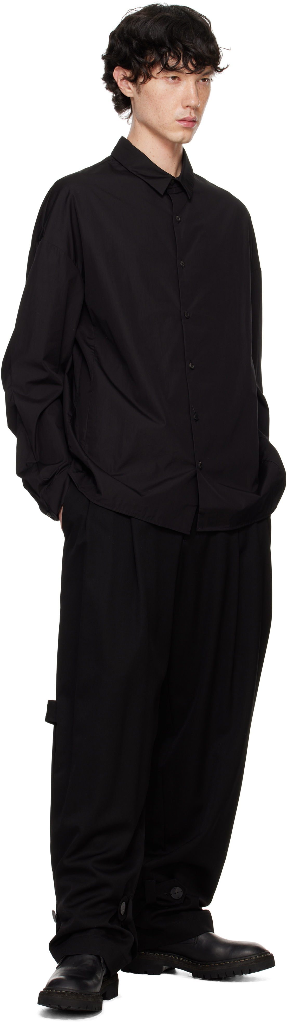 DEVOA Black Poplin Shirt DEVOA