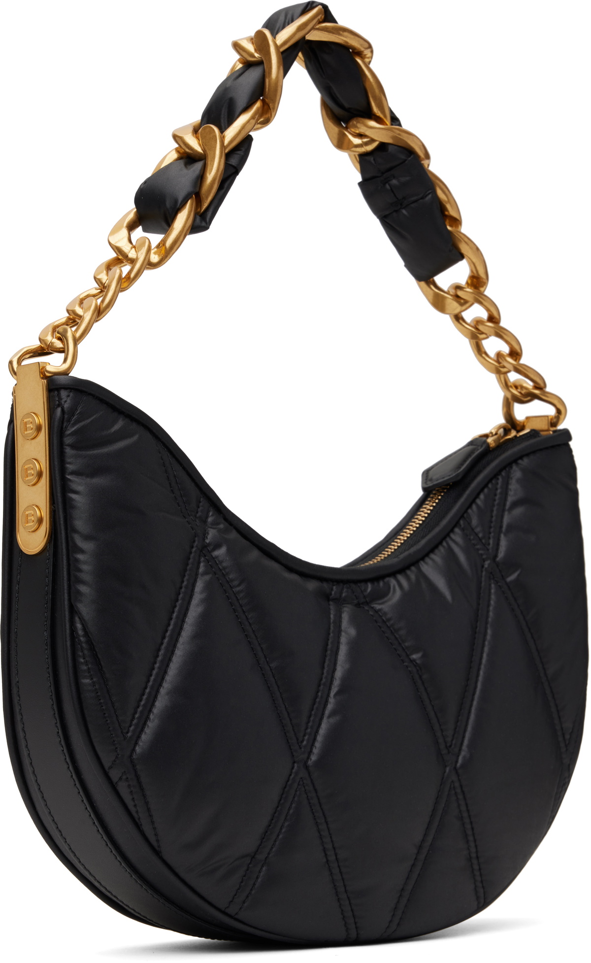 Balmain Black 1945 Soft Moon Bag Balmain