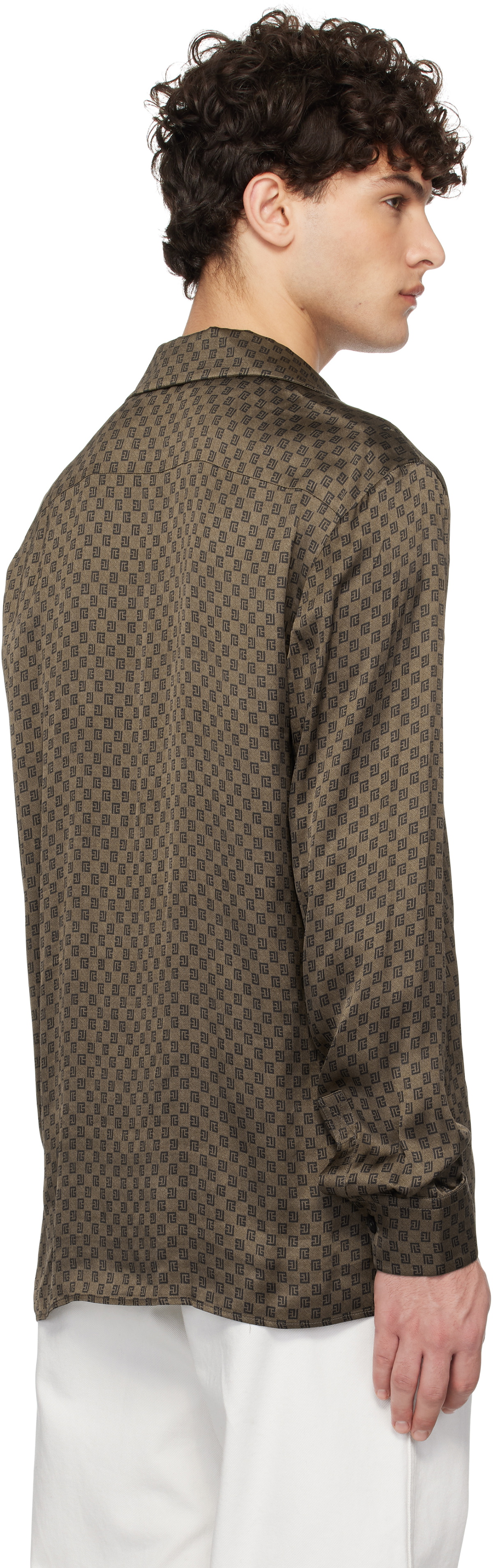 Balmain Brown Monogram Shirt Balmain