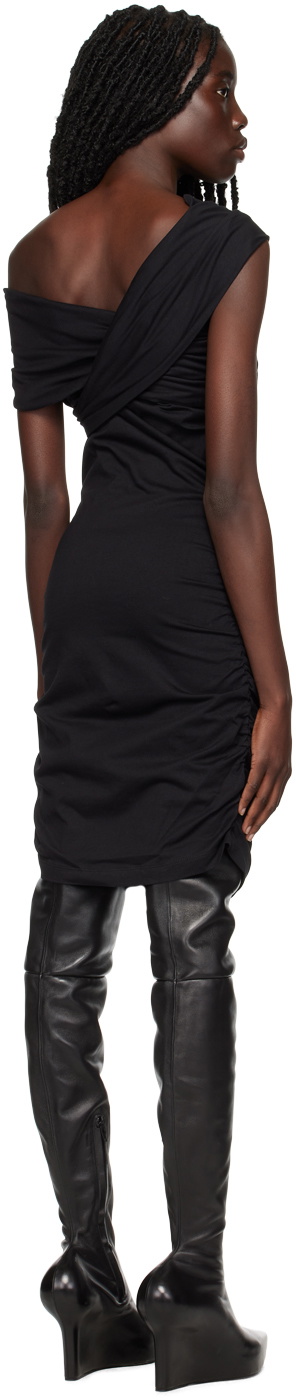 MSGM Black Asymmetrical Twist Minidress MSGM