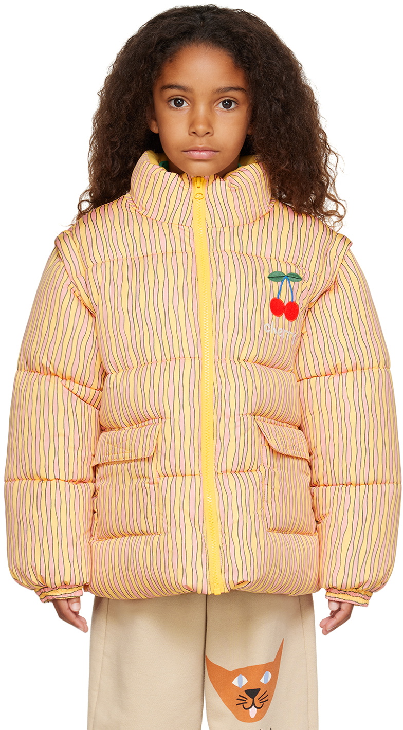 Jellymallow Kids Yellow Wave Puffer Jacket Jellymallow
