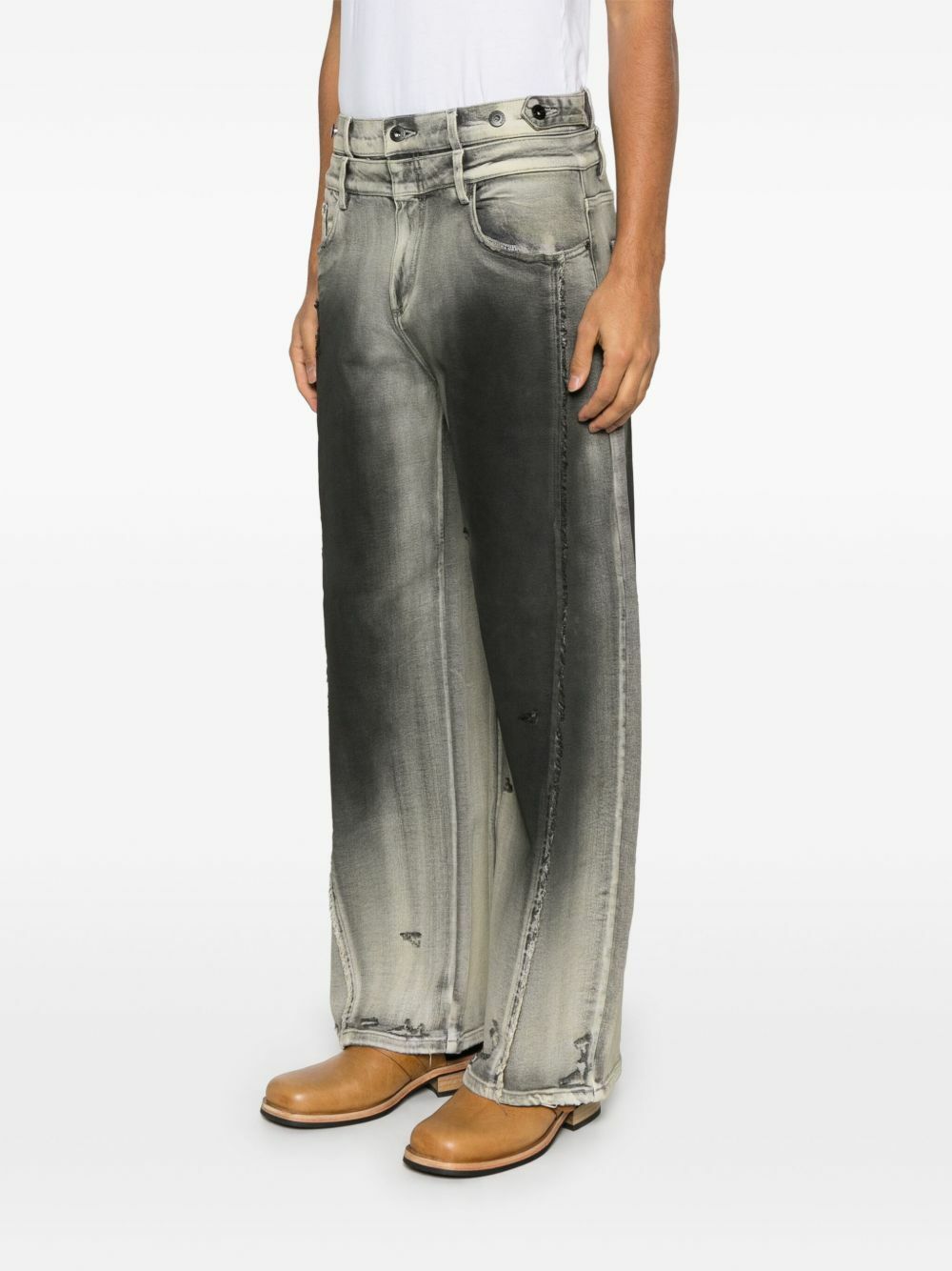 Feng Chen Wang Grey Gradient Wide-Leg Jeans Feng Chen Wang